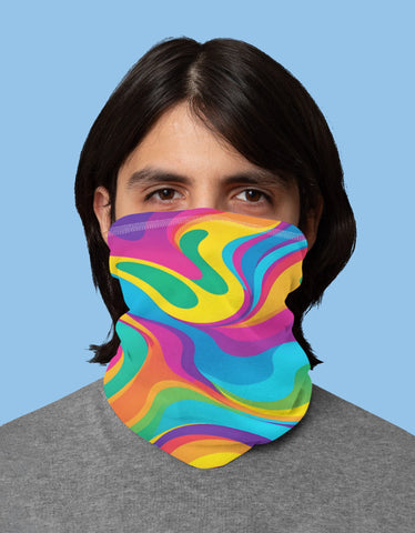 Psychedelic Wave Face Bandana | Vibrant Streetwear Style