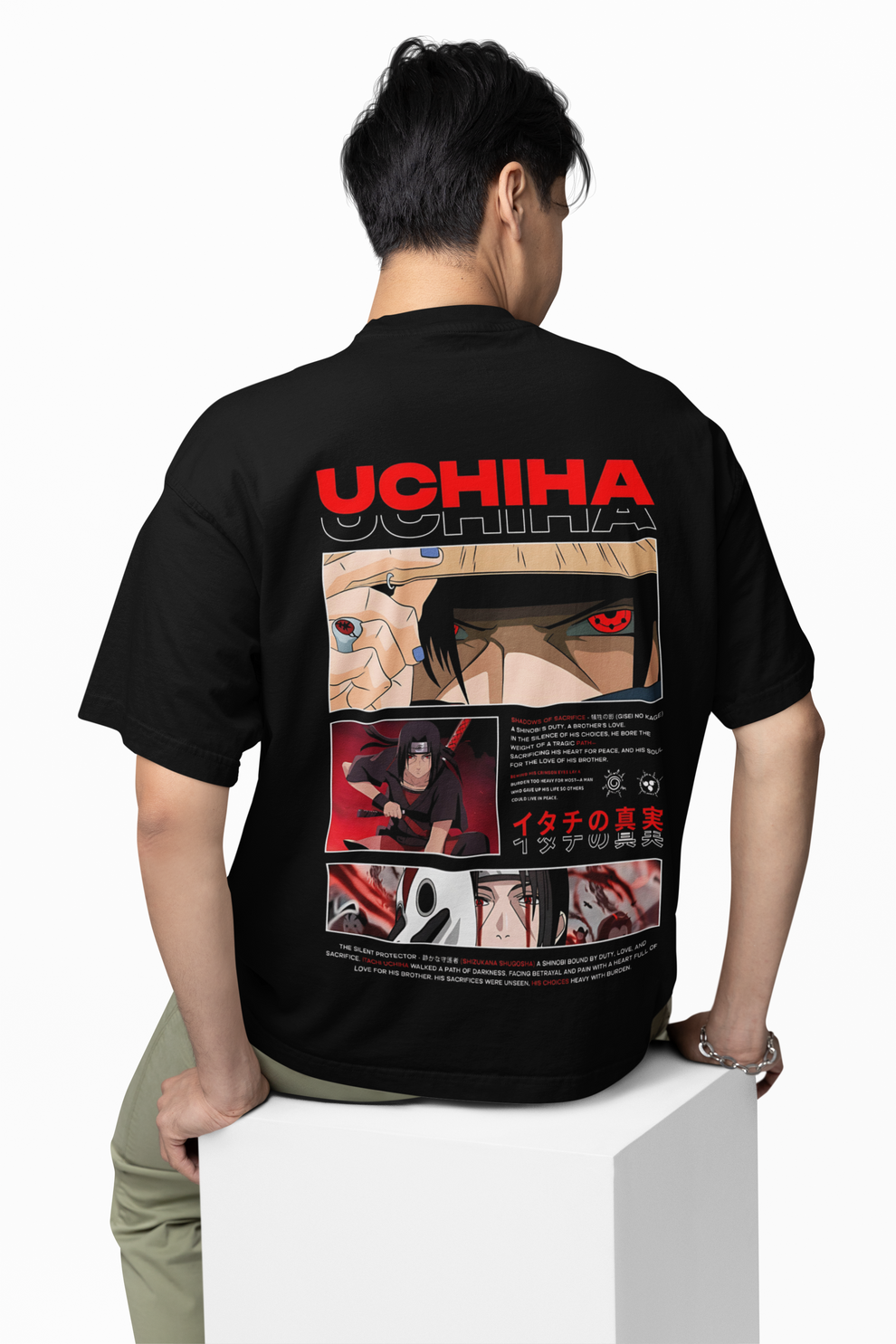 Buy Itachi Uchiha Eyes Oversized T-Shirt Bold Anime Streetwear – Hello ...